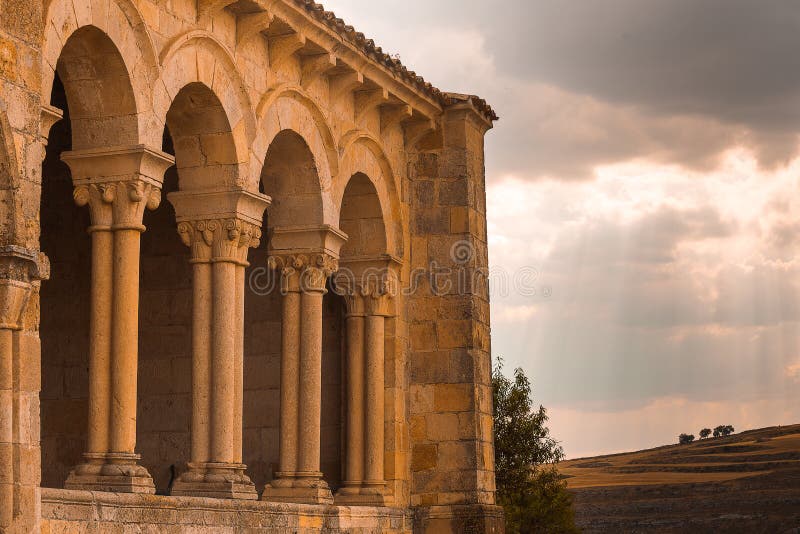 Romanesque arch in spain stock image. Image of building - 193633319
