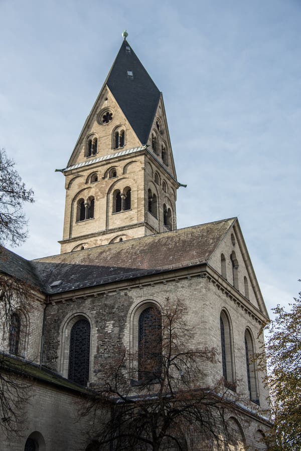 Romanesque Basilica in Cologne Stock Photo - Image of tower, nave ...