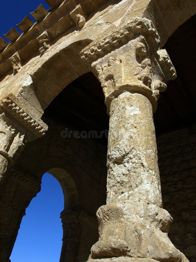 Romanesque column stock image. Image of gormaz, soria - 13081999