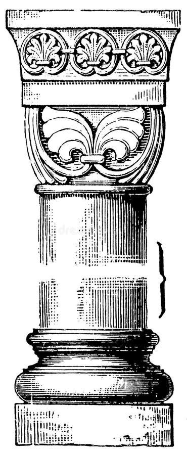 The romanesque column. stock illustration. Illustration of system ...