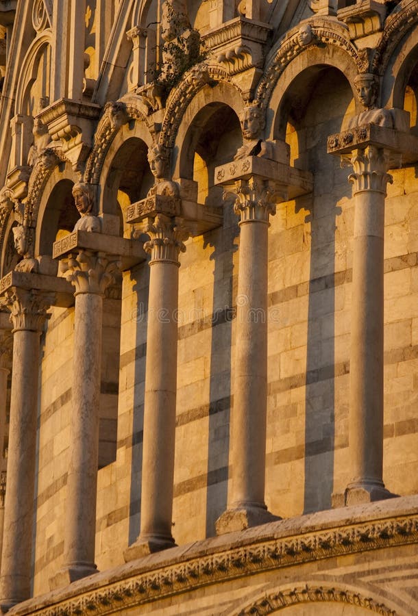 Romanesque Columns and Arches Stock Image - Image of evening, cathedral ...