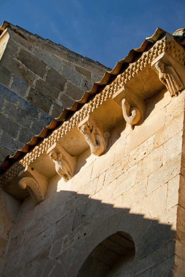 Romanesque Corbels Under a Eave Stock Image - Image of castile, history ...