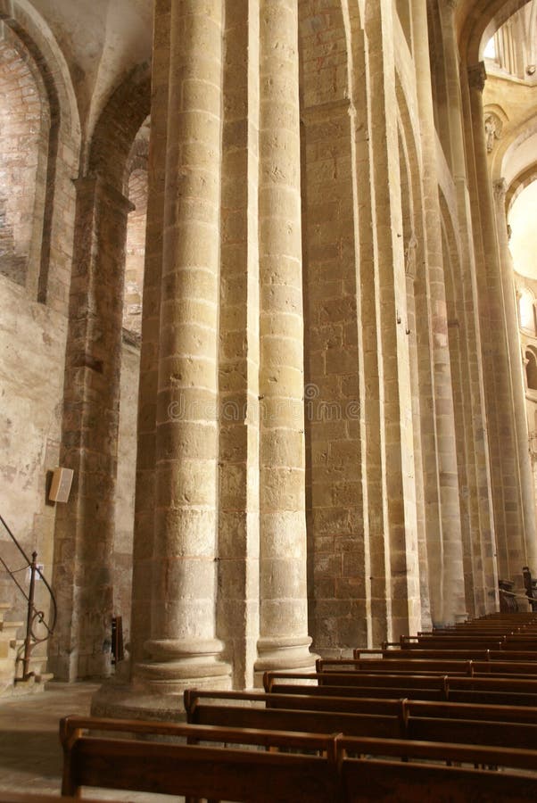 Romanesque interior stock image. Image of torture, columns - 24127265