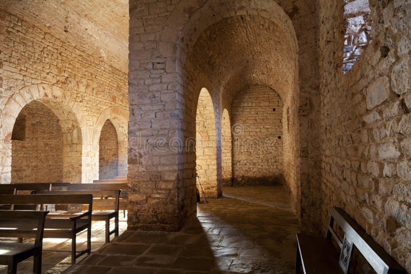 Romanesque monastery stock image. Image of interior, cool - 27020383