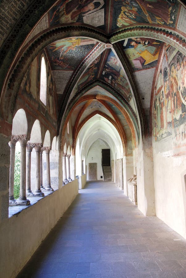 Romanesque Monastery Brixen Stock Photo - Image of corridor, mediaeval ...