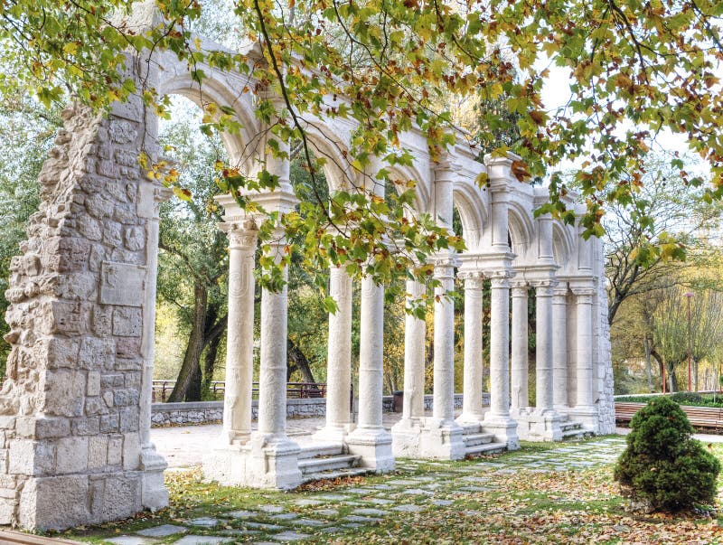 Romanesque portico stock photo. Image of foliage, burgos - 22162754