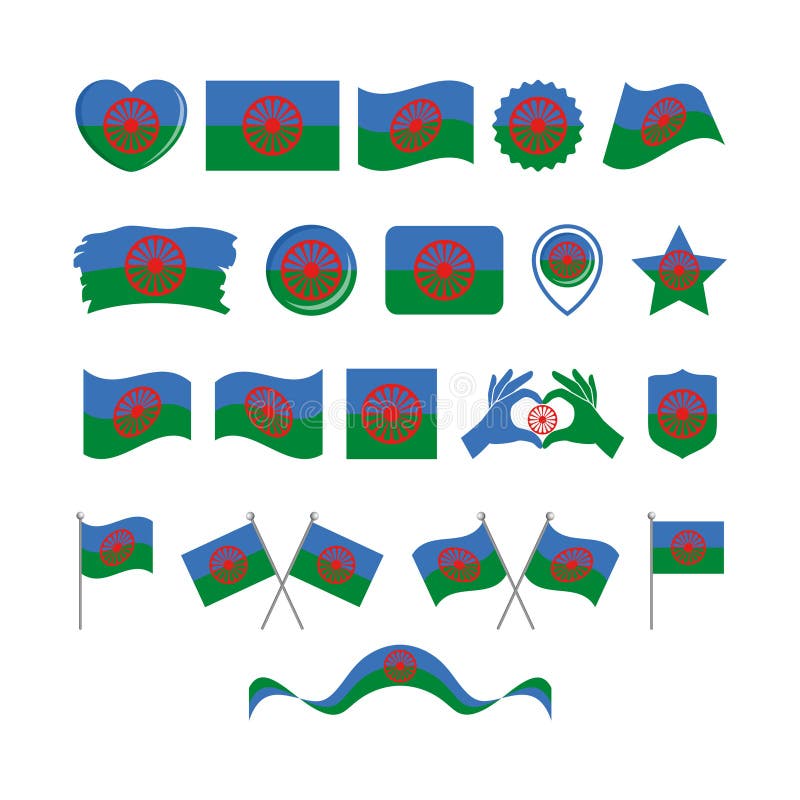 Romani Flag Icon Set Vector Isolated on a White Background Stock Vector ...