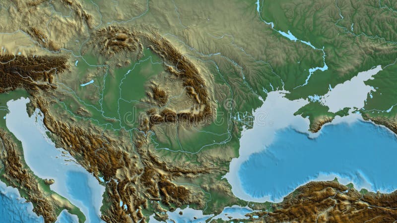 Romania area. Relief map stock illustration. Illustration of land ...