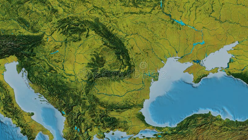 Romania area. Physical map stock illustration. Illustration of atlas ...