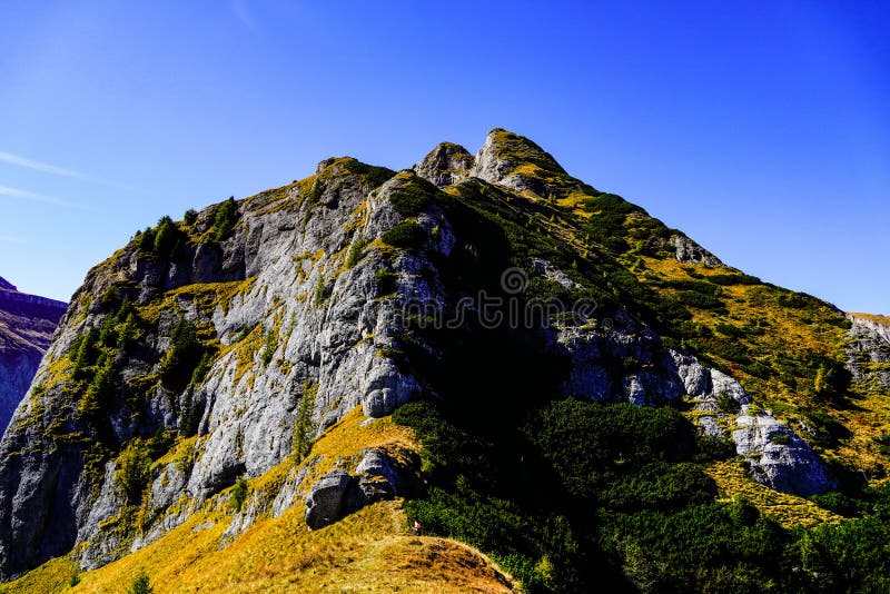 Sharp Ridge of Mount Grosser Speer in Winter Stock Photo - Image of ...