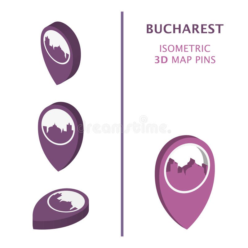 Romania Bucharest 3D Vector Logo Stock Vector - Illustration of point ...