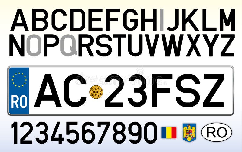 German Car Plate, Letters, Numbers and Symbols, Germany Stock Vector ...