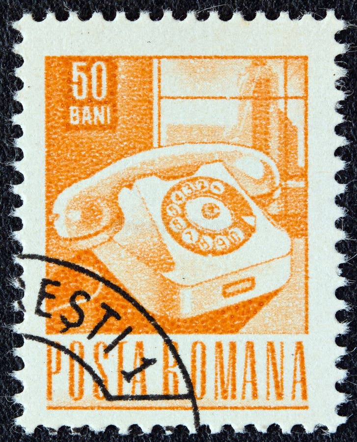 ROMANIA - CIRCA 1967: a Stamp Printed in Romania Shows a Telephone ...