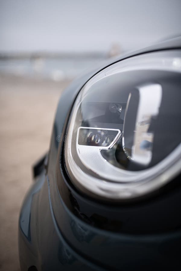 Detail View of the LED Front Headlight of a MINI Cooper SE Car ...