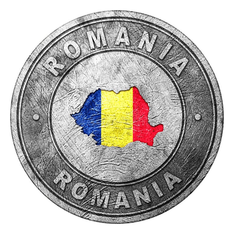 Romania Flag Button with Map Stock Illustration - Illustration of ...