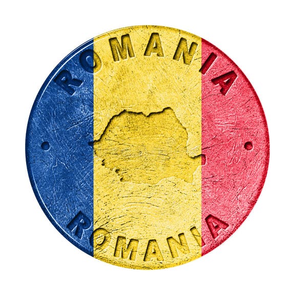 Romania Flag Button with Map Stock Illustration - Illustration of ...