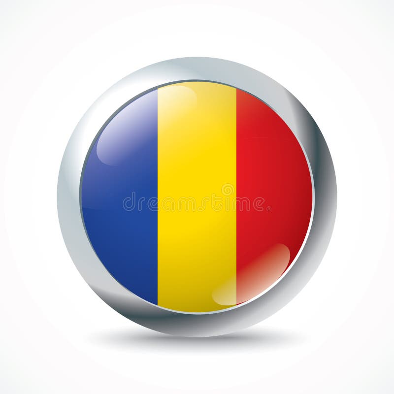 Romania flag button stock vector. Illustration of abstract - 125166785