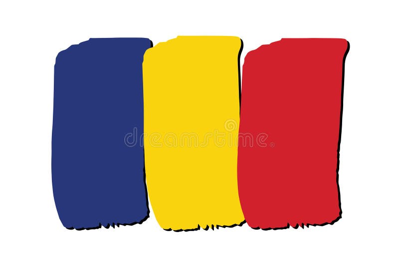 Romania Flag with Colored Hand Drawn Lines in Vector Format Stock ...