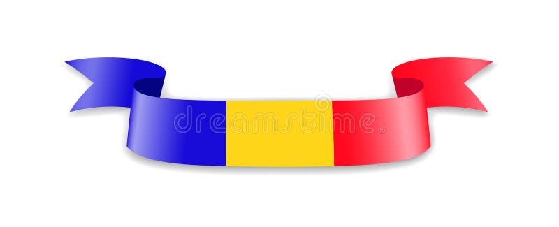Romania Flag in the Form of Wave Ribbon. Stock Vector - Illustration of ...