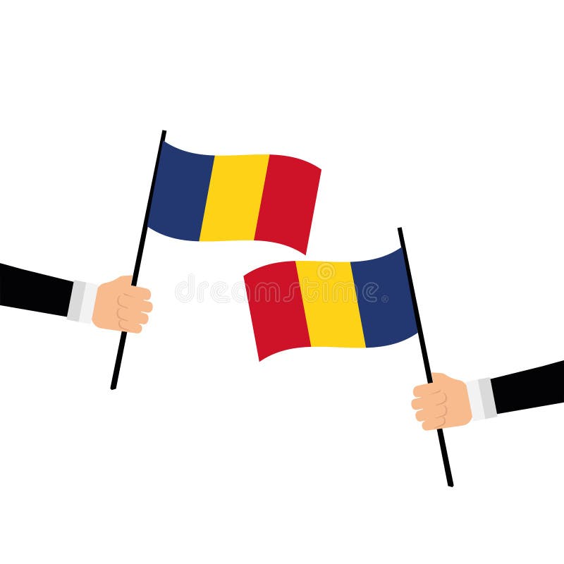 Romania Flag in Hand. Patriotic Background Stock Vector - Illustration ...