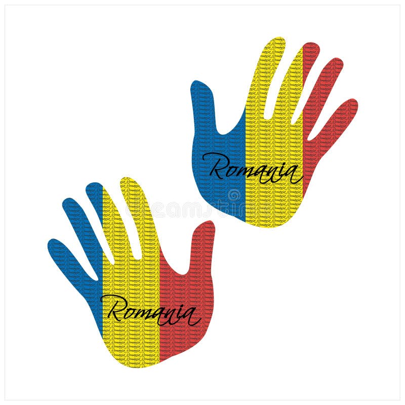 Romania flag hand vector stock vector. Illustration of patriotism ...