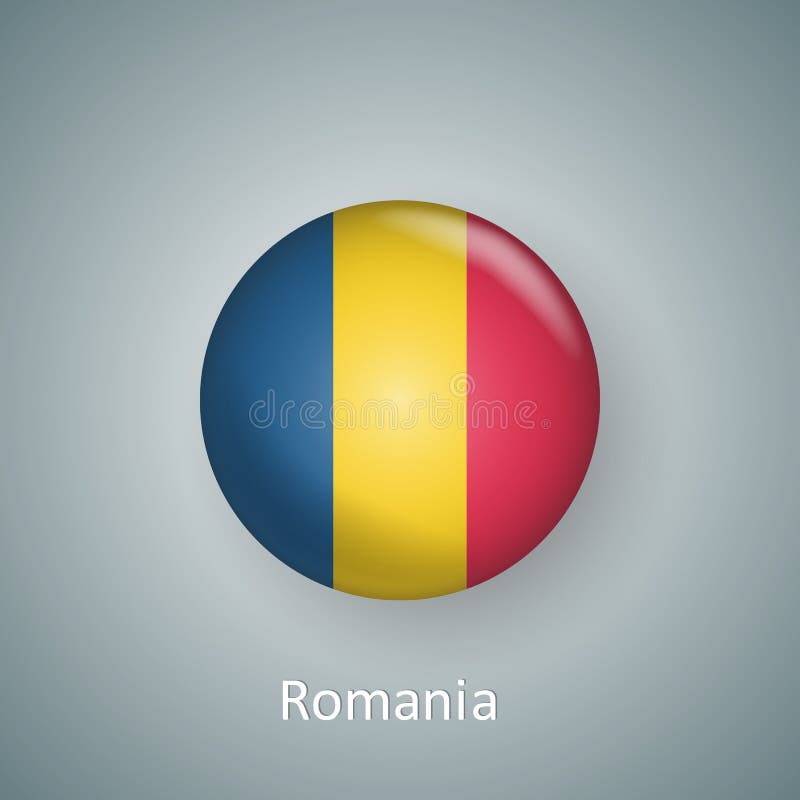 Romania Circle Flag Vector Hand Painted with Rounded Brush Stock Vector ...