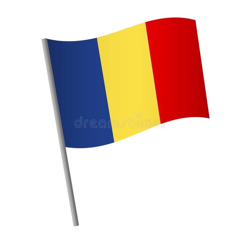 Romania flag icon stock illustration. Illustration of waving - 136584172