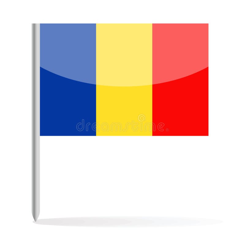 Romania Flag Pin Vector Icon Stock Illustration - Illustration of ...