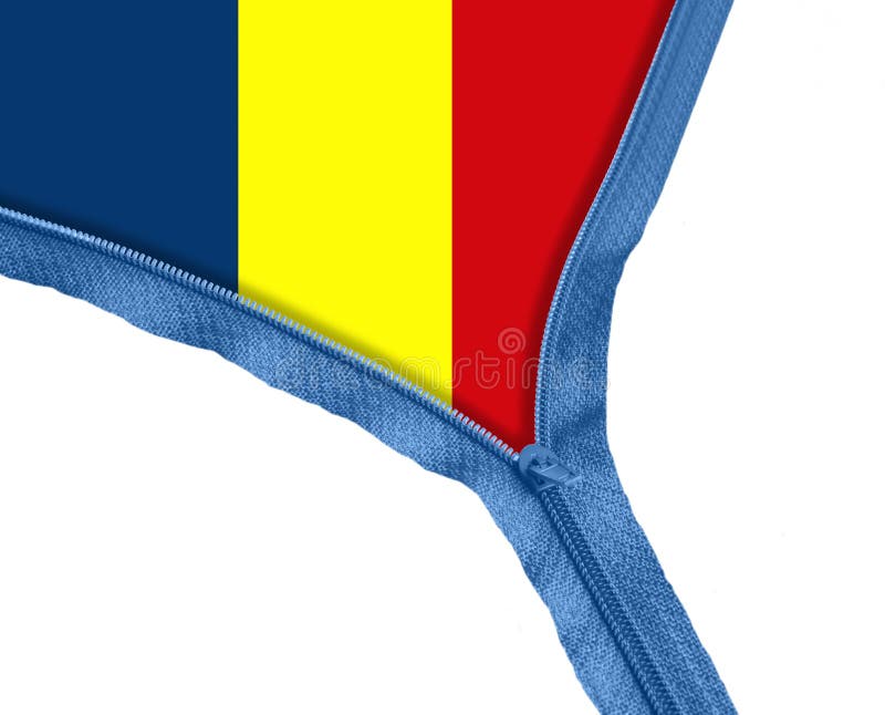 Romania flag under zipper stock image. Image of message - 22547087