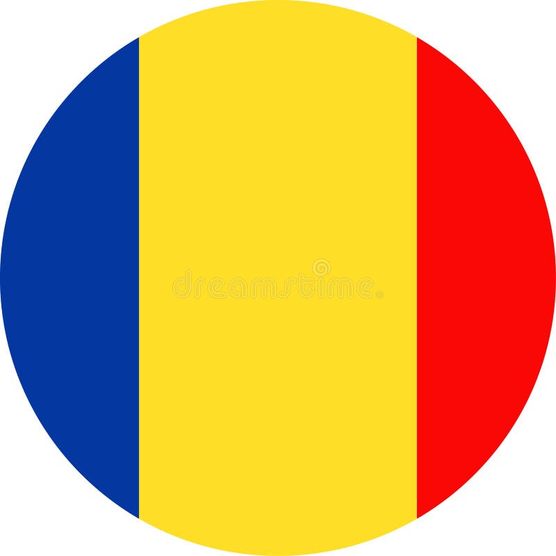 Romania Flag Vector Round Flat Icon Stock Illustration - Illustration ...