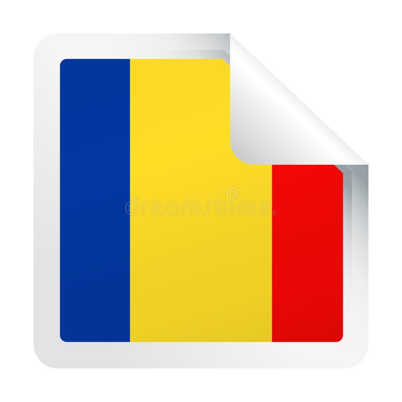 Romania Flag Vector Square Corner Paper Icon Stock Illustration ...