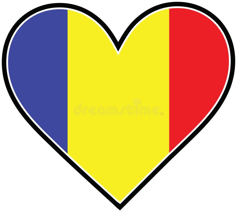Romania Heart Flag stock illustration. Illustration of clipart - 18098192