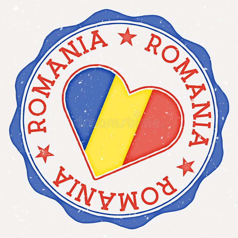 Romania heart flag logo. stock vector. Illustration of europe - 262149097