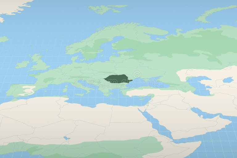 Romania Highlighted on a Detailed Map, Geographic Location of Romania ...