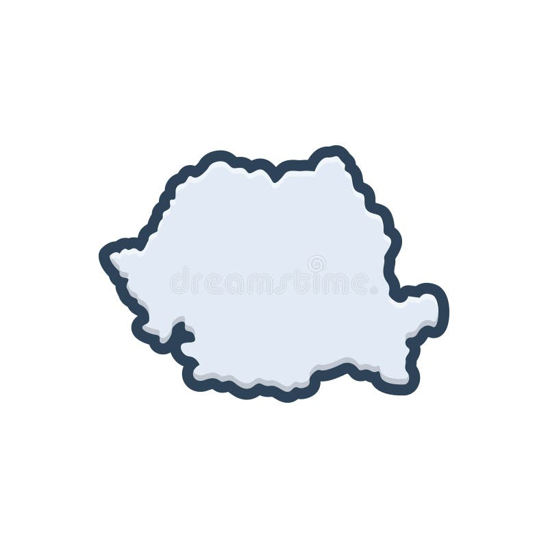 Color Illustration Icon for Romania, Map and Country Stock Vector ...