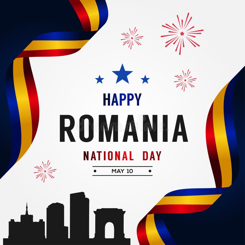 Romania Independence Day Typographic Design With Flag Vector Stock ...
