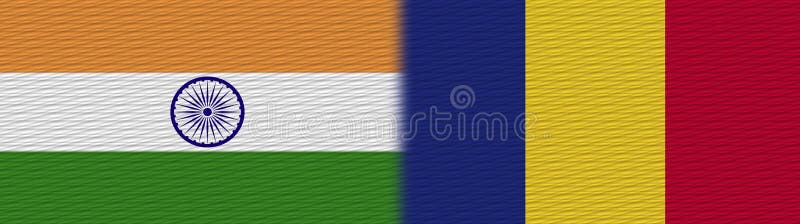 Romania and India Fabric Texture Flag â€“ 3D Illustrations Stock ...