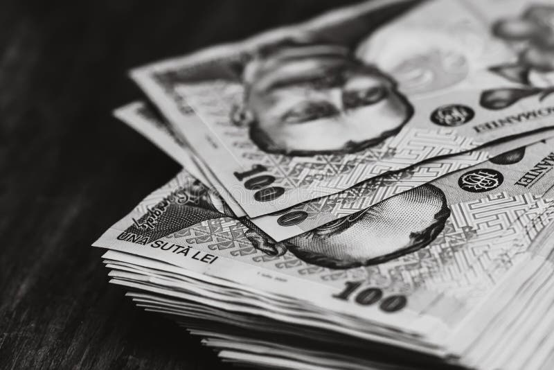 Romanian LEI Currency Banknote. RON Money European Currency Stock Image ...