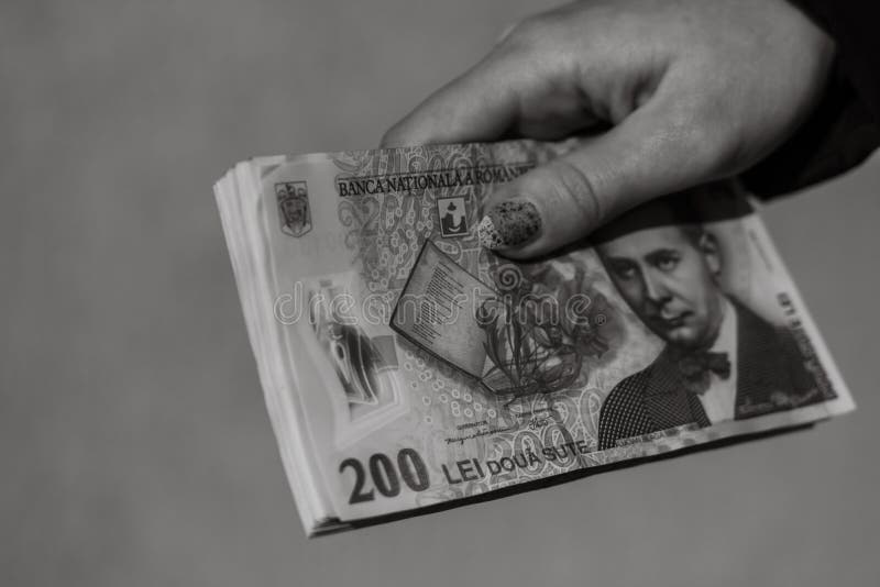 Romanian LEI Currency Banknote. RON Money European Currency Stock Image ...