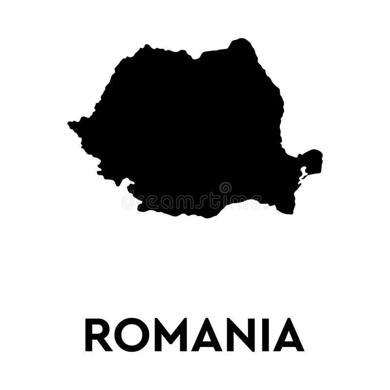 Romania Map in Black on a White Background. Vector Illustration Stock ...