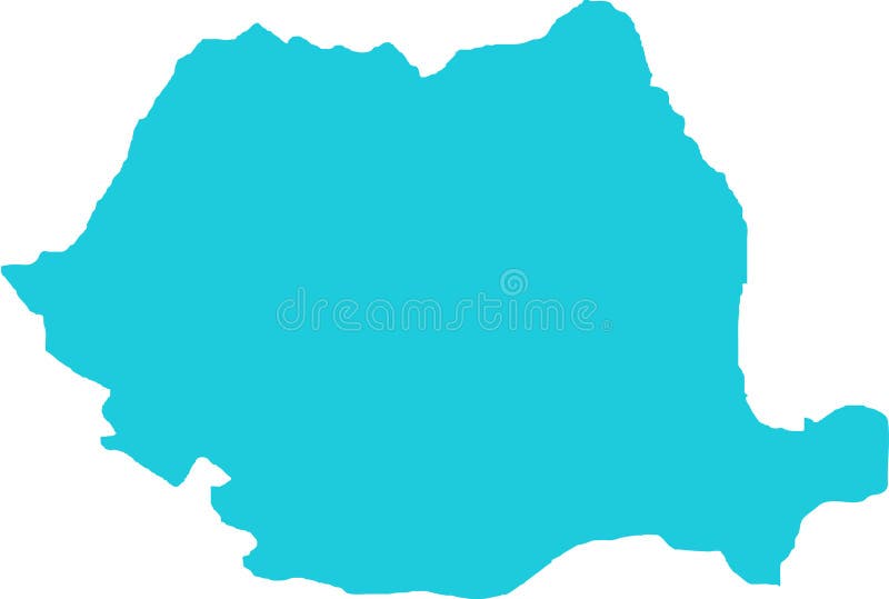 Romania MAP in Blue, Country Border, Romania Map, Border Line of ...