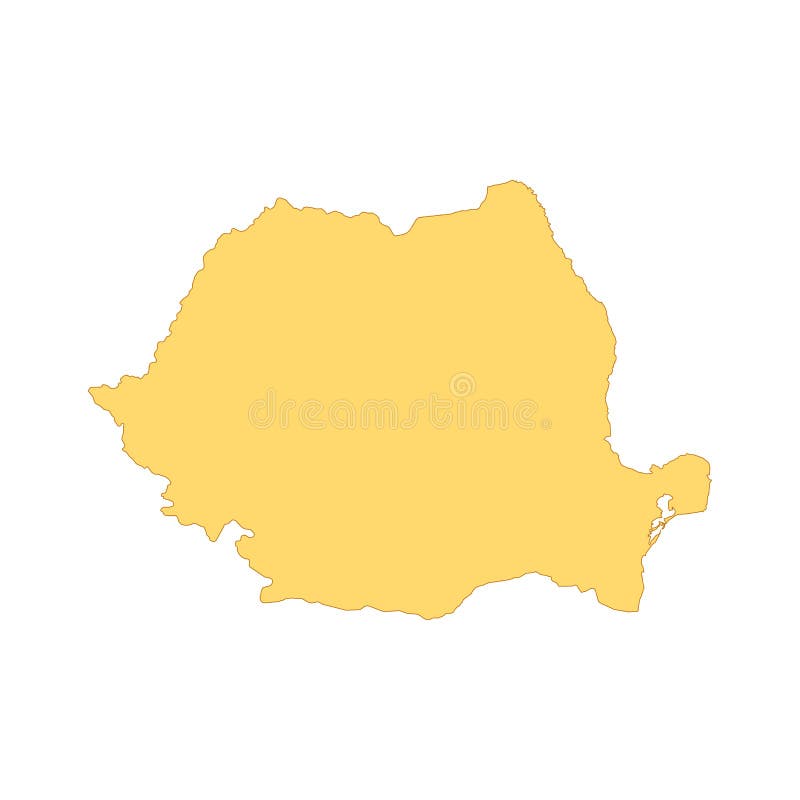 Romania Map Color Line Element. Border of the Country Stock Vector ...