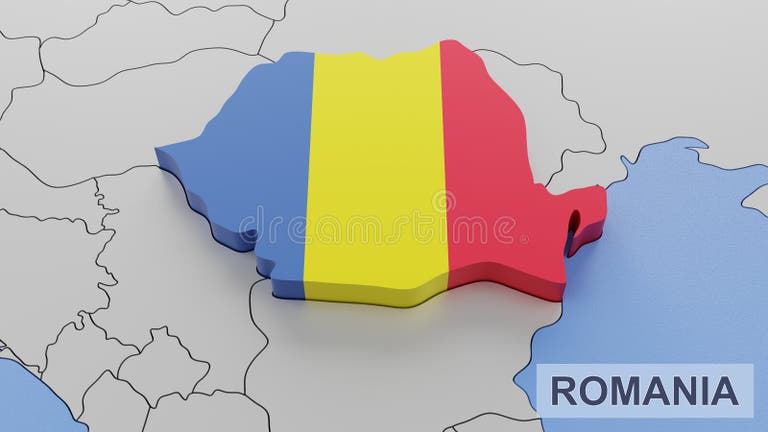 Romania Map 3D Illustration Stock Illustration - Illustration of design ...