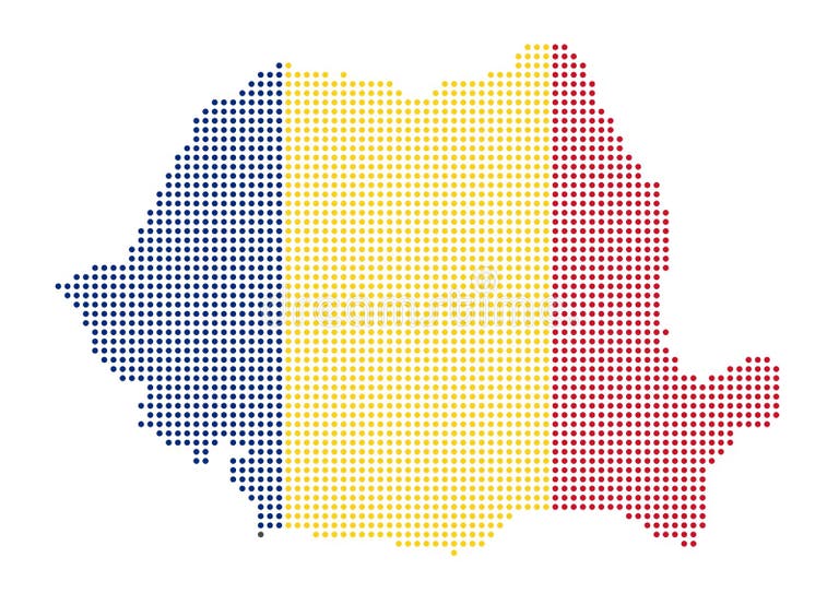 Romania Map with Dots - Cdr Format Stock Vector - Illustration of draw ...
