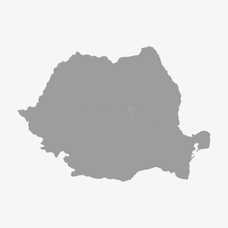 Romania Map in Gray on a White Background Stock Illustration ...