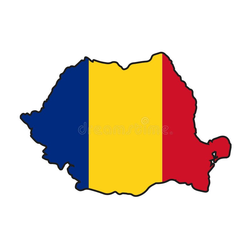 Romania Map Icon on a White Background Stock Illustration ...