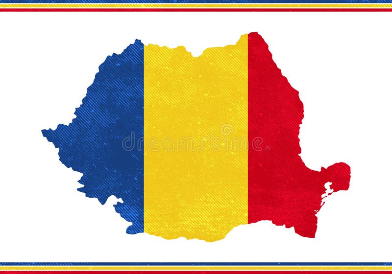 Blue Romania Map with Outlined Regions and Regions Names, Isolated on ...