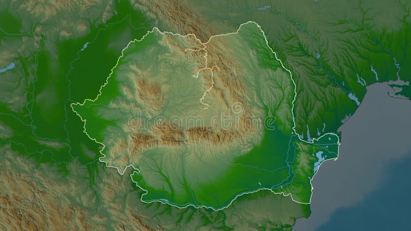 Romania Map - Solid. Regions. Physical. Labels Stock Video - Video of ...