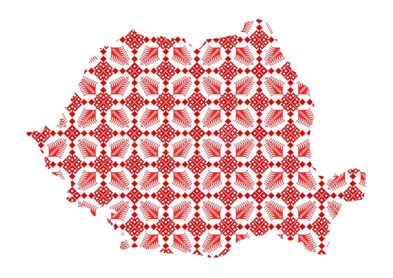 Romania Map with Traditional Theme - Cdr Format Stock Vector ...