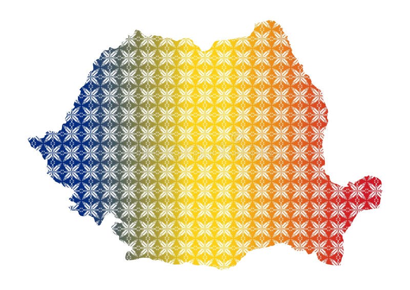 Romania Map with Traditional Theme - Cdr Format Stock Vector ...